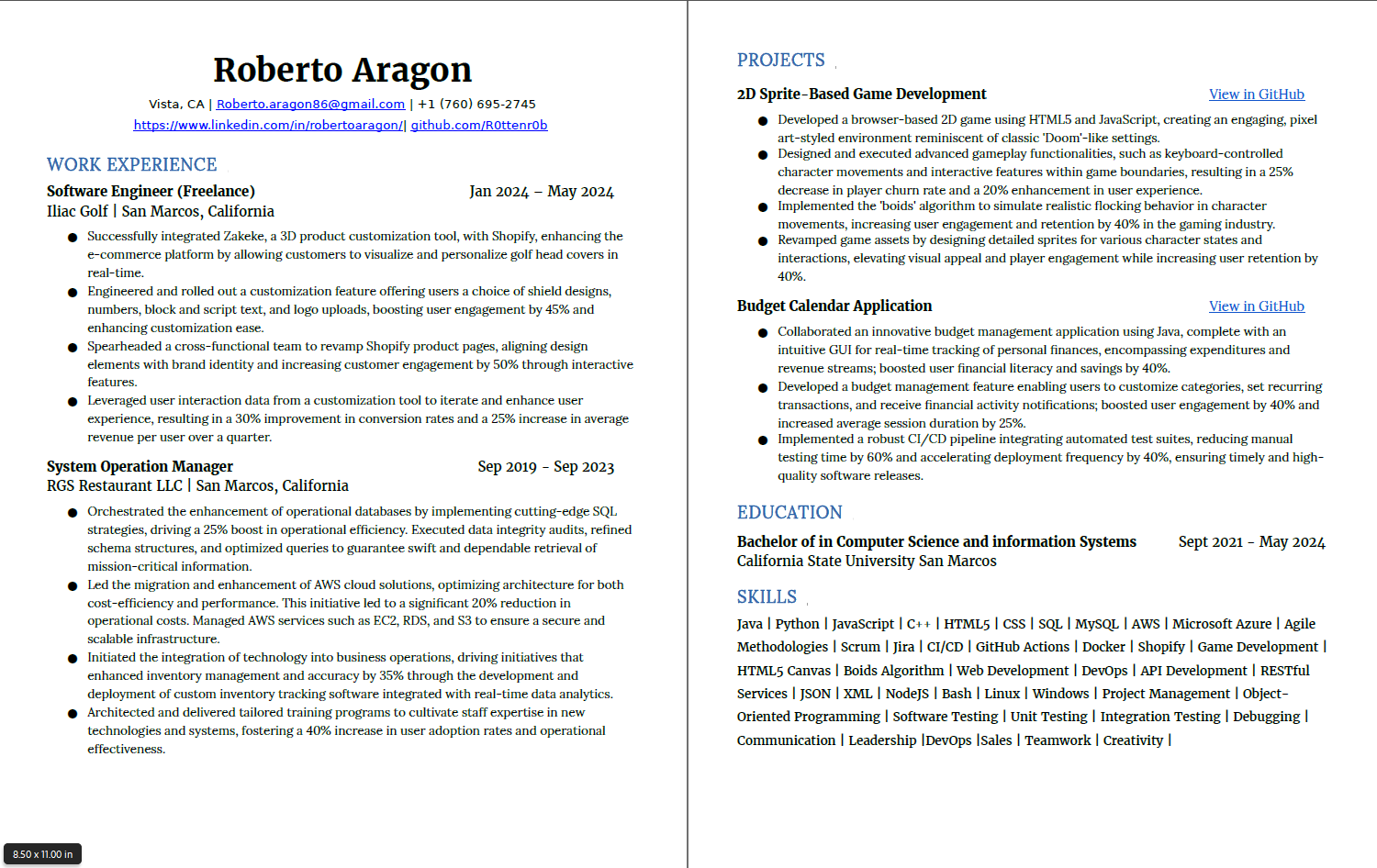 Roberto Aragon's Portfolio
